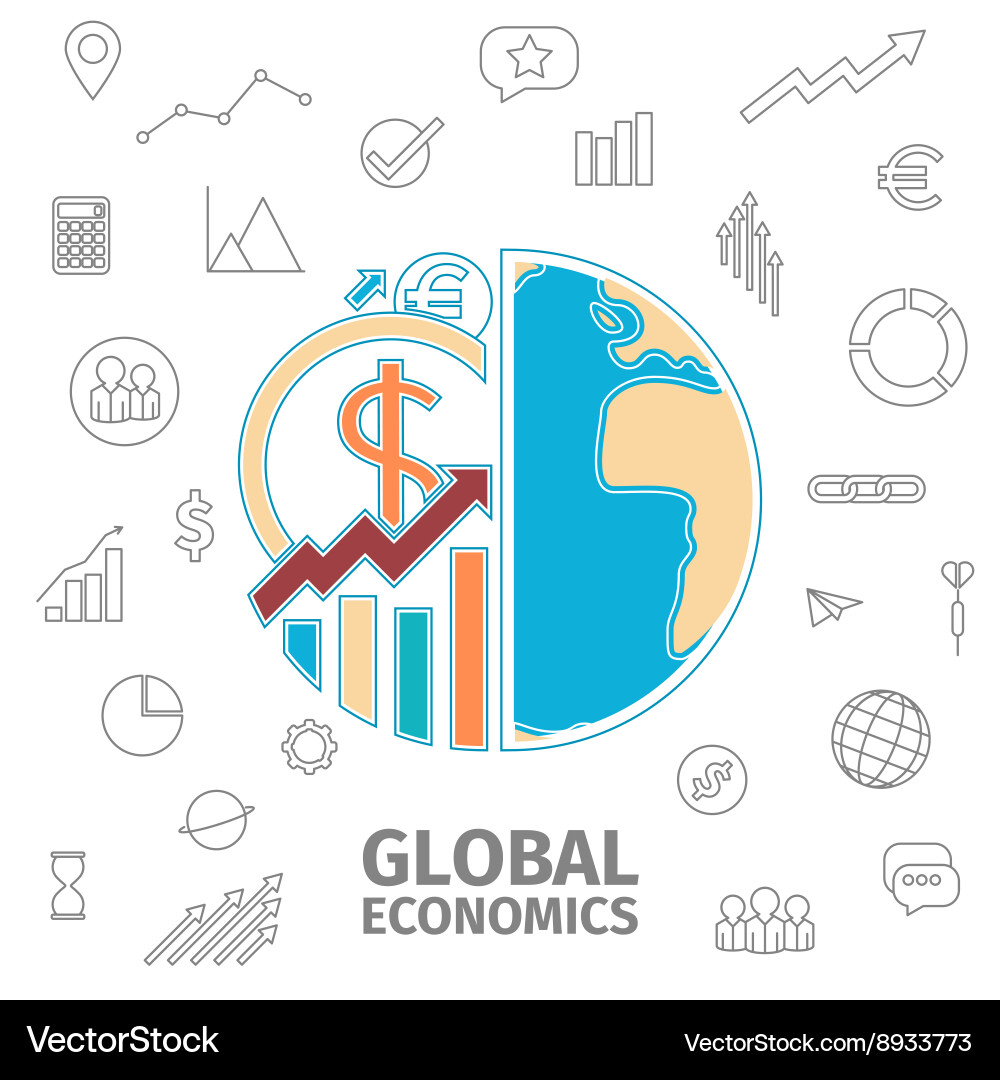 Global economics concept Royalty Free Vector Image