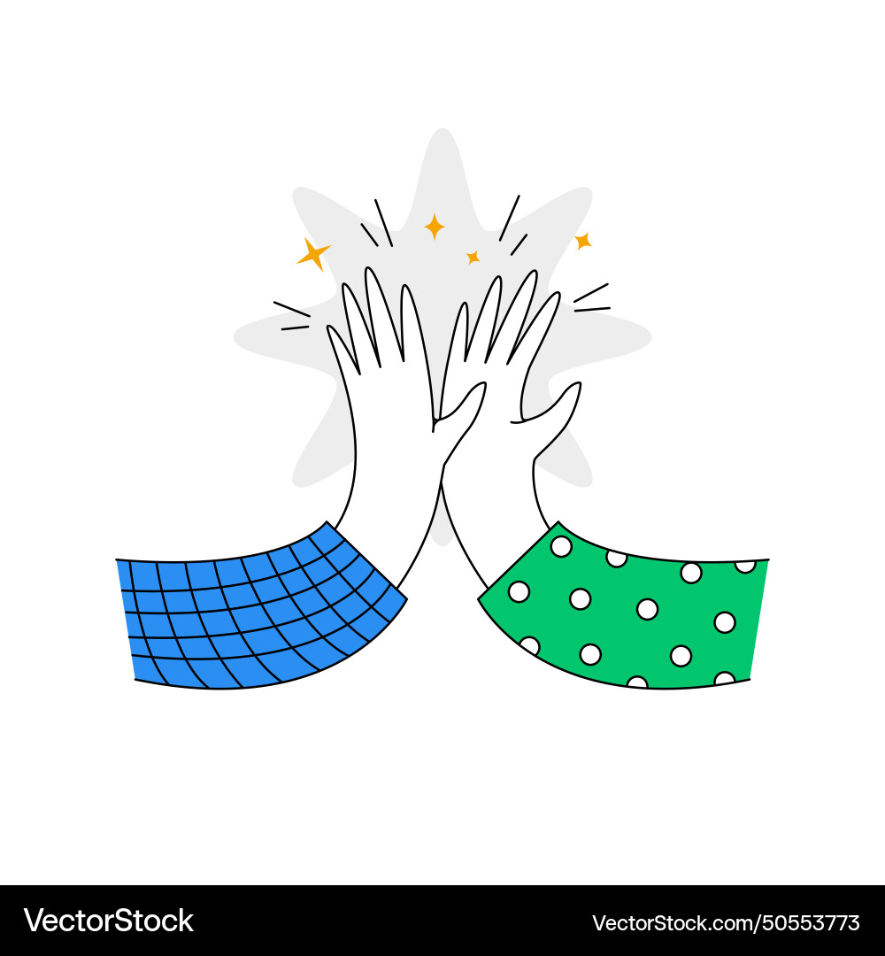 High five editable stroke Royalty Free Vector Image