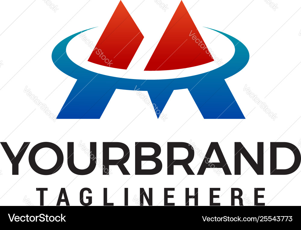 Letter m tech logo design concept template Vector Image