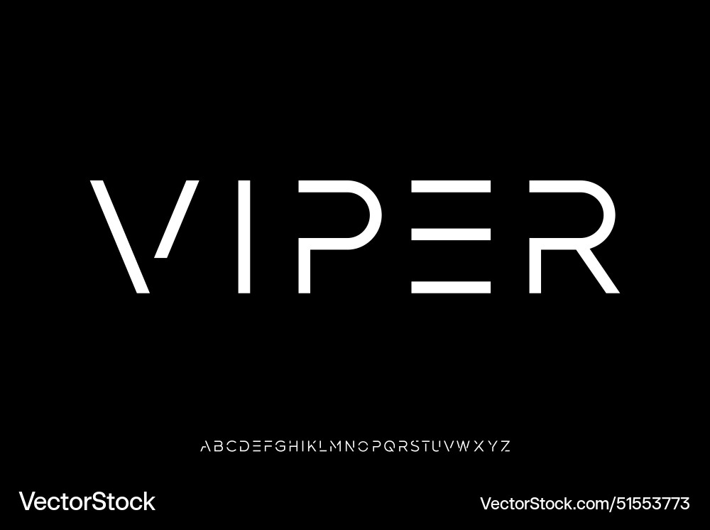 Modern minimalist alphabet display font viper Vector Image