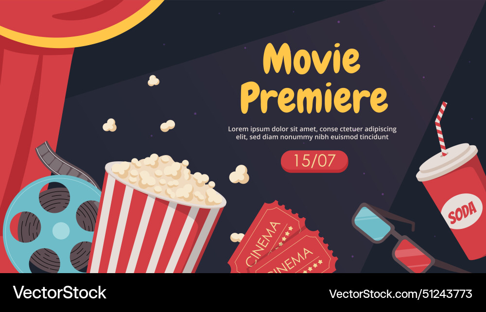 Movie premiere banner Royalty Free Vector Image