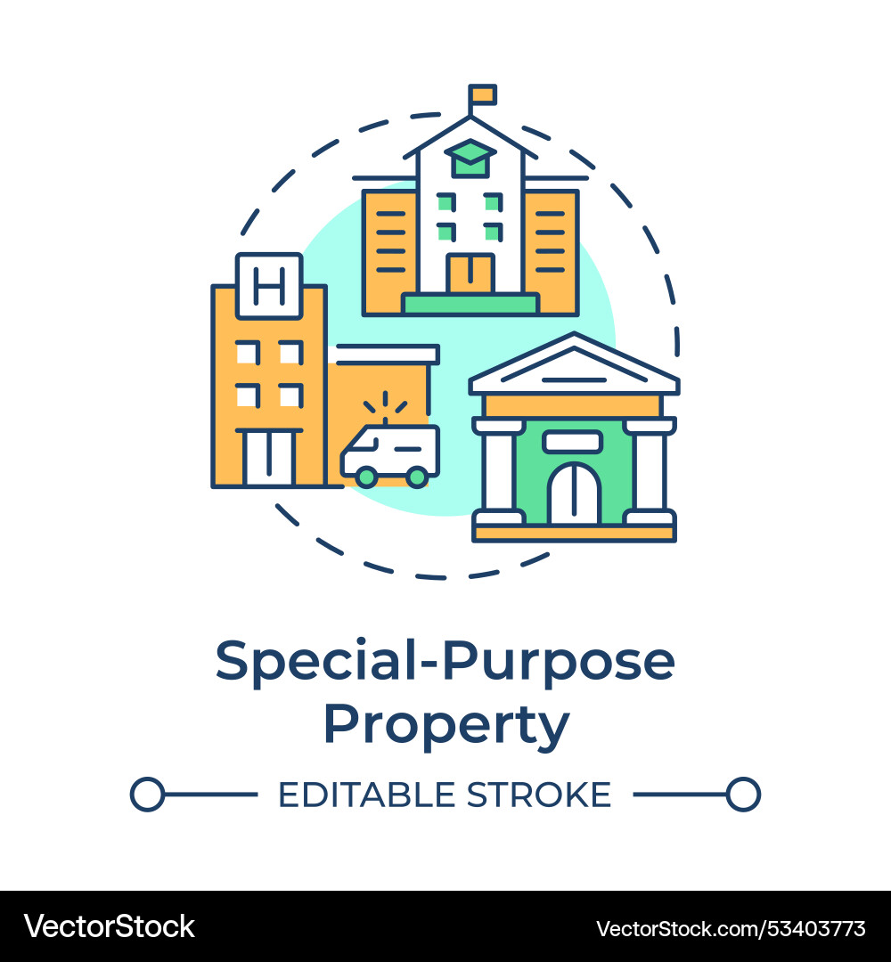 Special-purpose property multi color concept icon Vector Image