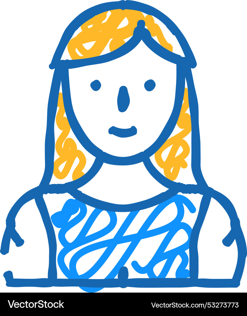 Strong woman icon doodle Royalty Free Vector Image