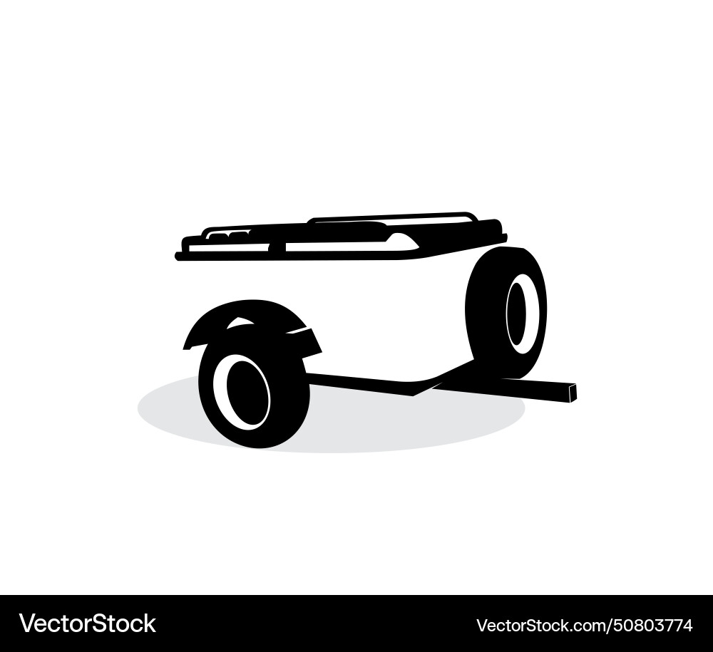 Box trailer silhouette design logo Royalty Free Vector Image
