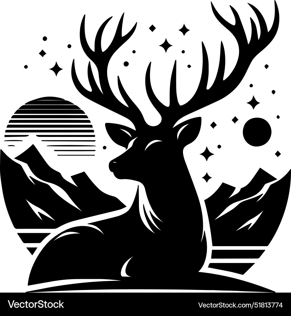 Deer head mascot isolated on white background Vector Image
