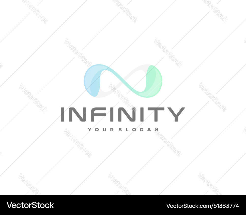 Infinity symbol with smooth flow logo Royalty Free Vector