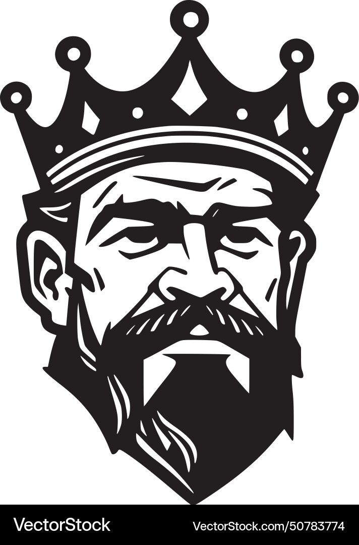 King - minimalist and flat logo Royalty Free Vector Image