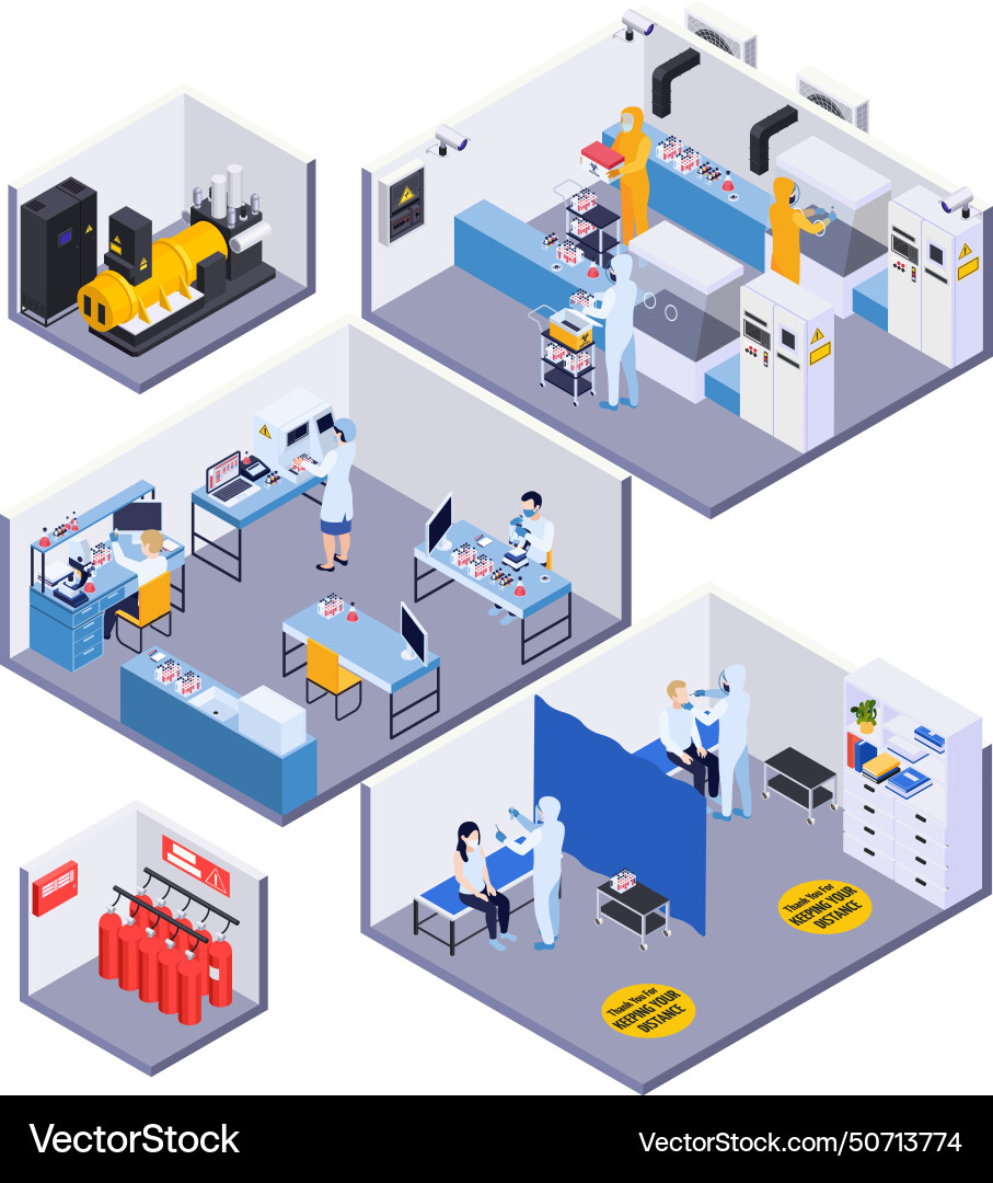 Laboratory isometric composition Royalty Free Vector Image