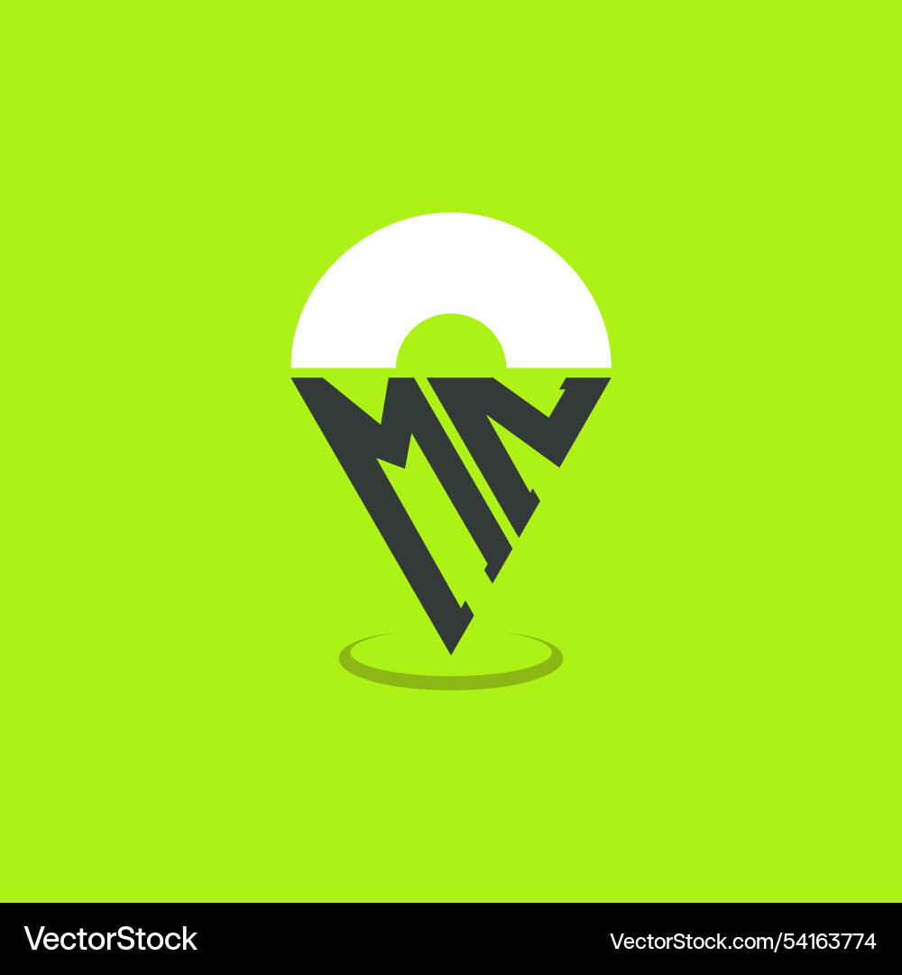 Letter mn location logo design modern initials Vector Image