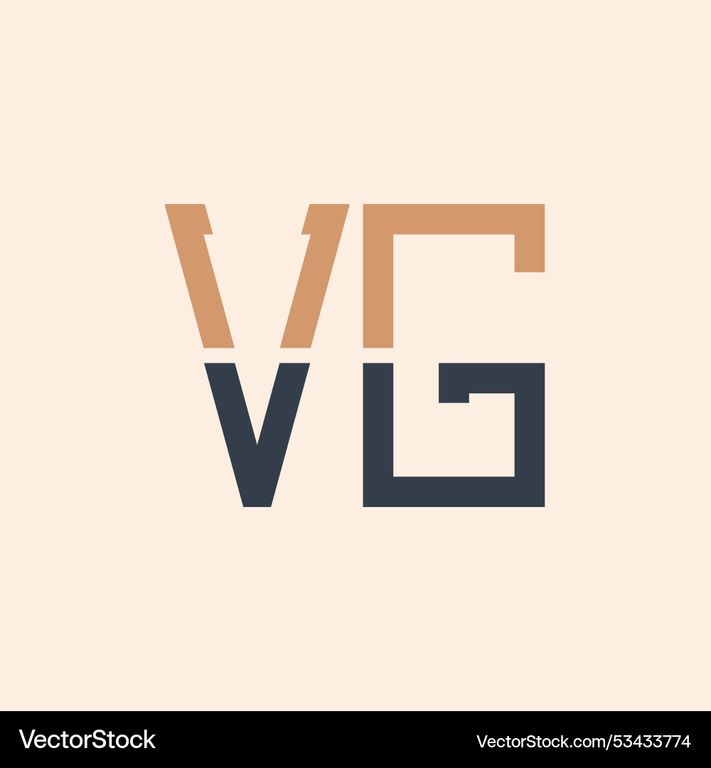 Modern vg letter logo design creative Royalty Free Vector