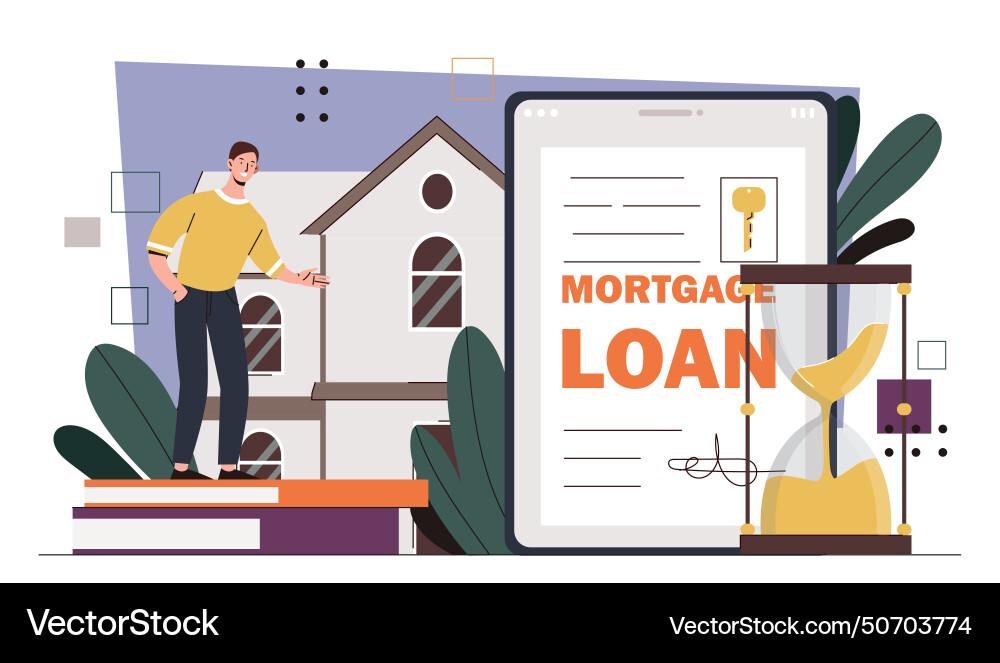 Mortgage loan concept Royalty Free Vector Image
