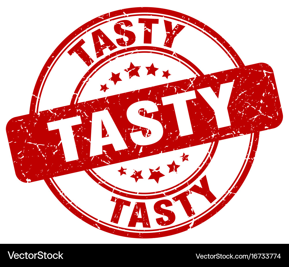 Tasty stamp Royalty Free Vector Image - VectorStock