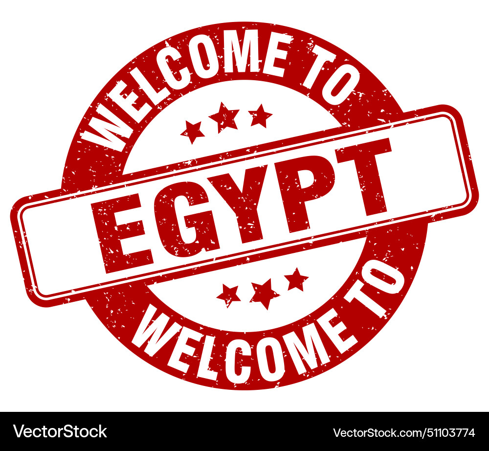 Welcome to egypt stamp round sign Royalty Free Vector Image