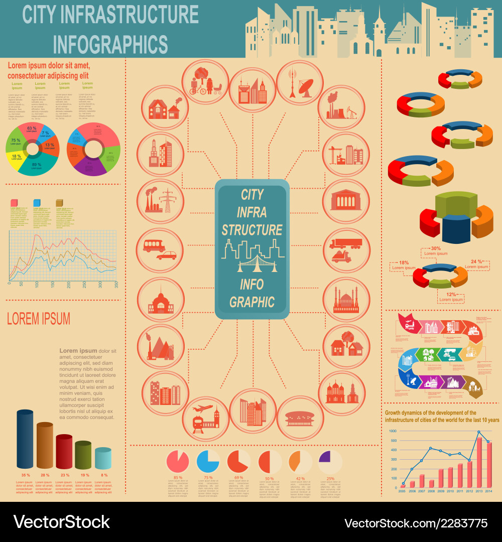 City infrastructure infographics Royalty Free Vector Image