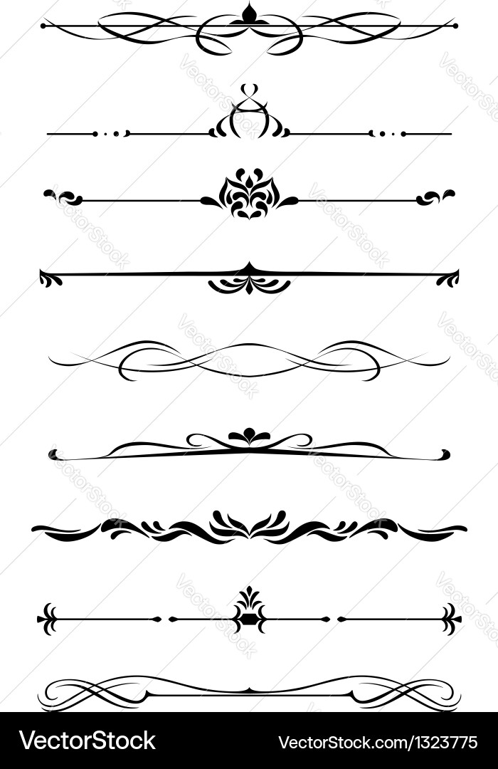 Dividers and borders set Royalty Free Vector Image
