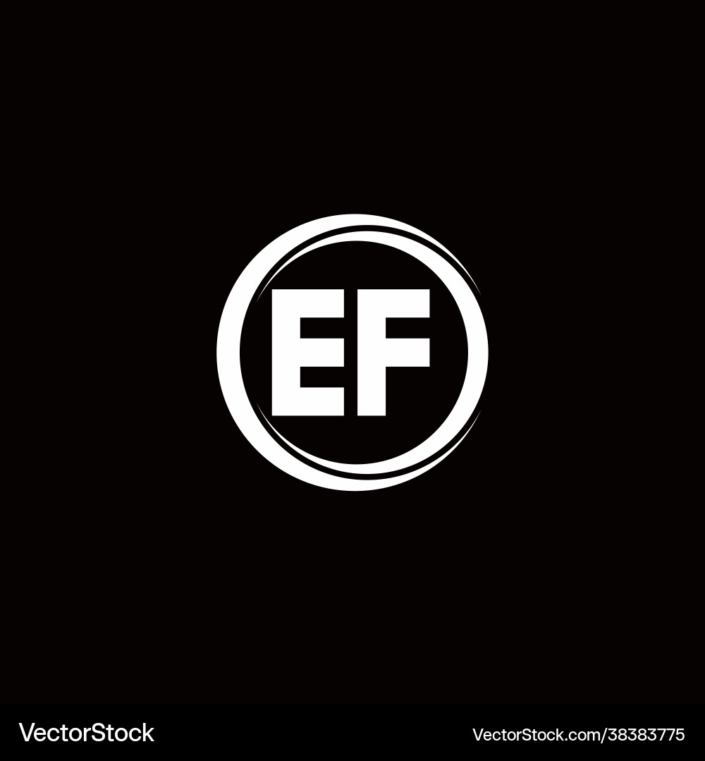 Ef logo initial letter monogram with circle slice Vector Image