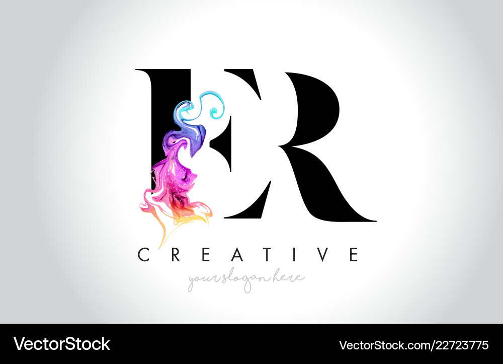 Er vibrant creative leter logo design Royalty Free Vector
