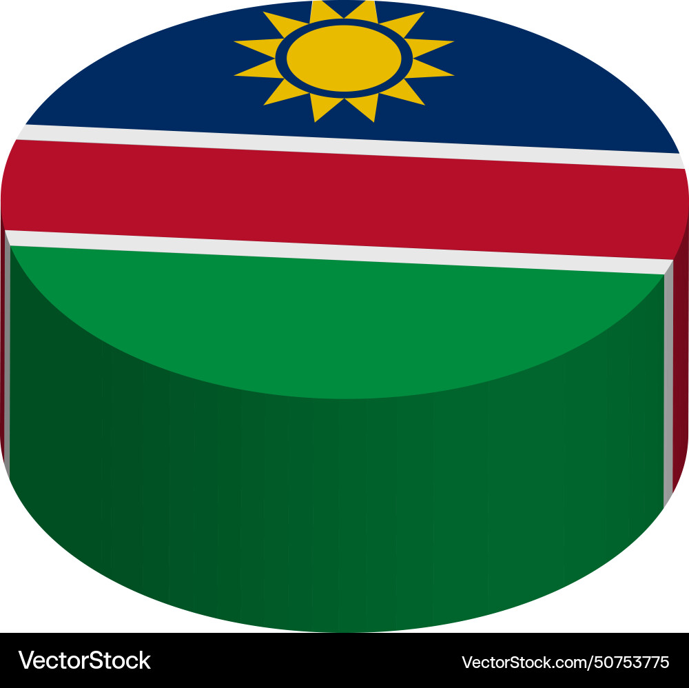 Isometric 3d circle flag of namibia Royalty Free Vector