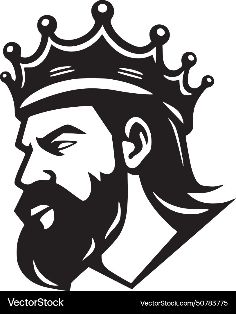King - black and white Royalty Free Vector Image