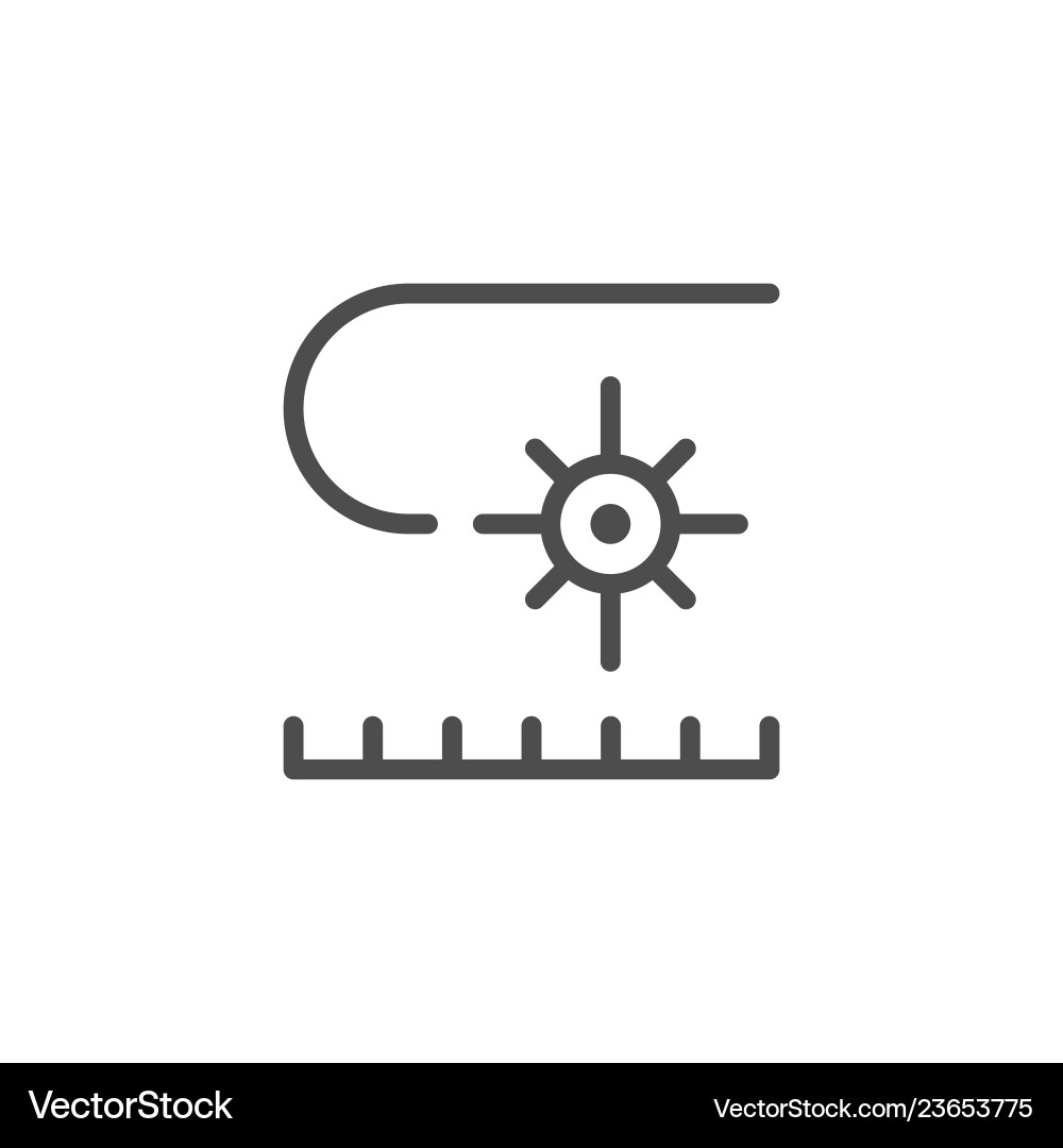 Laser cutting line icon Royalty Free Vector Image