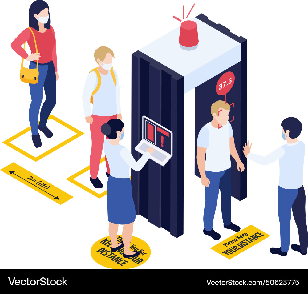 Medical testing isometric concept Royalty Free Vector Image
