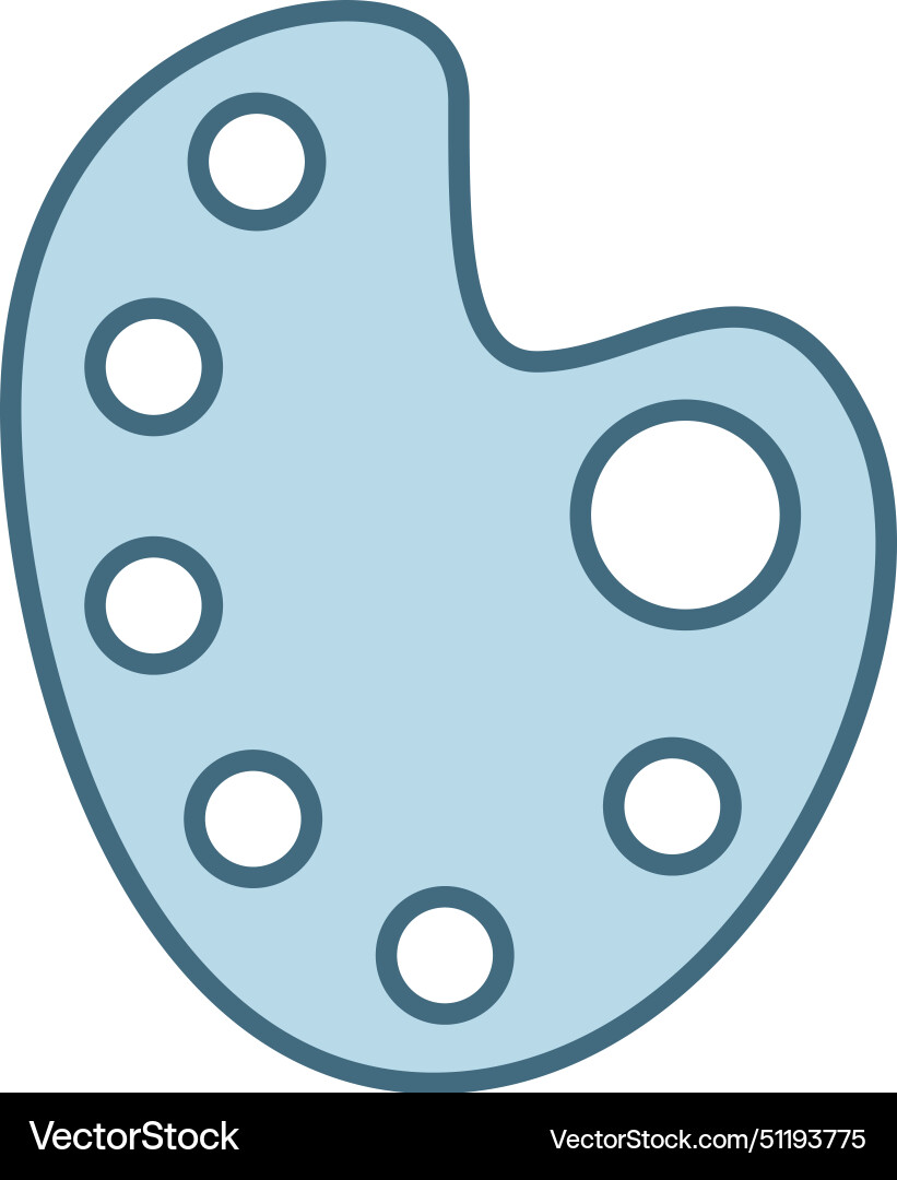 Paint pallet icon line artist tool Royalty Free Vector Image