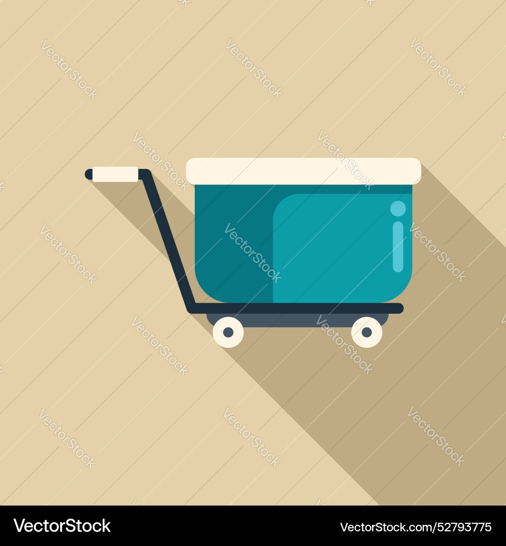 Platform trolley cart with big box standing Vector Image