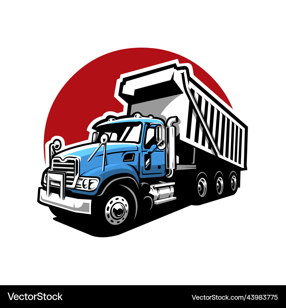 Premium dump truck isolated Royalty Free Vector Image