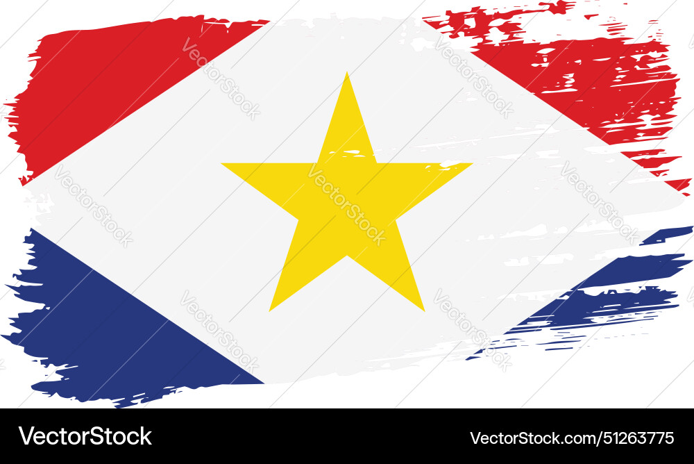 Saba flag wide brush stroke on transparent Vector Image