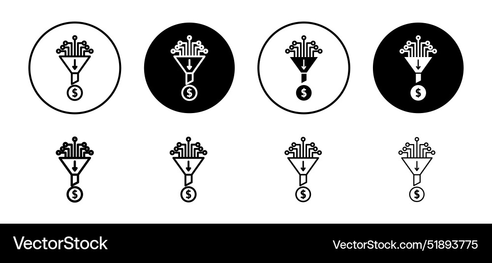 Sales funnel icon set collection Royalty Free Vector Image