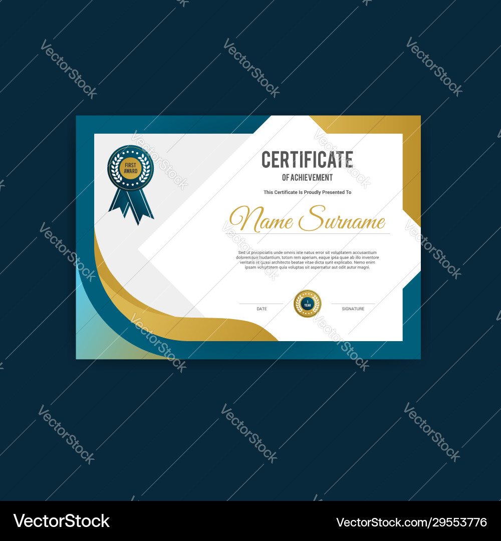 Abstract certificate template curve shape elegant Vector Image