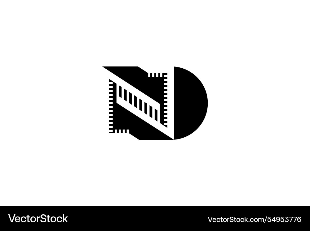 Alphabet monogram nd dn logo Royalty Free Vector Image