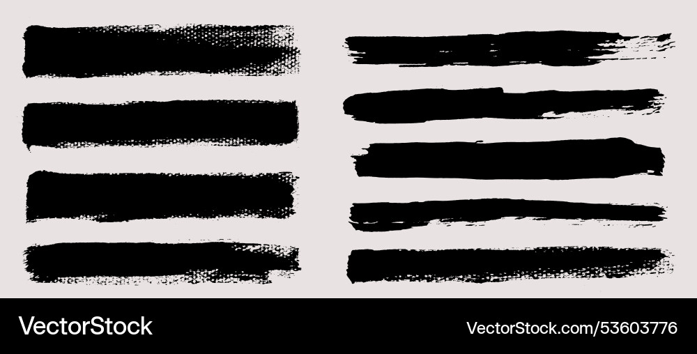 Brush strokes painted rectangles set Royalty Free Vector