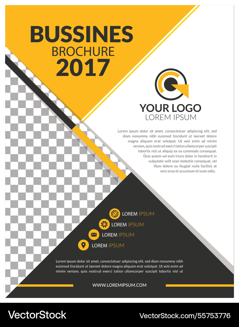 Business leaflet with decorative yellow elements Vector Image