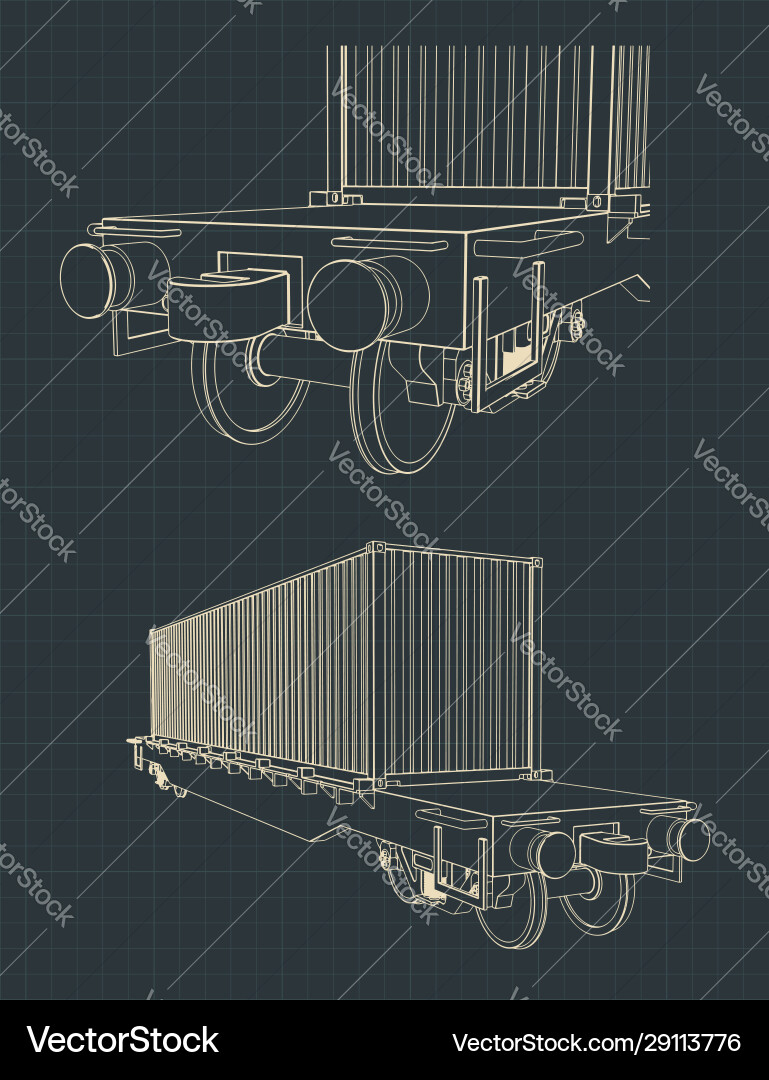 Container Wagon Close-up Royalty Free Vector Image