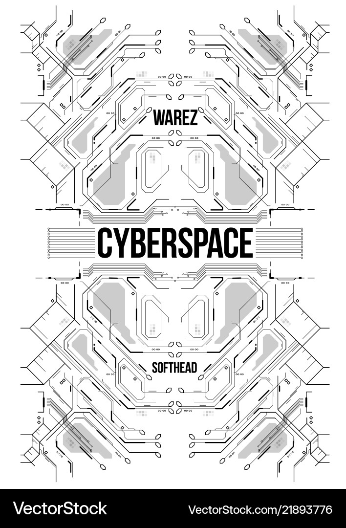 Cyberpunk futuristic poster tech abstract Vector Image