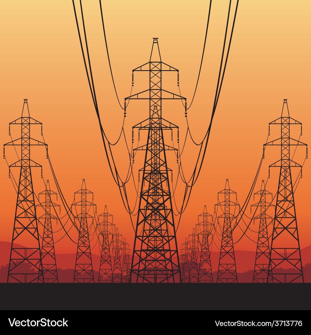 Electrical power lines Royalty Free Vector Image