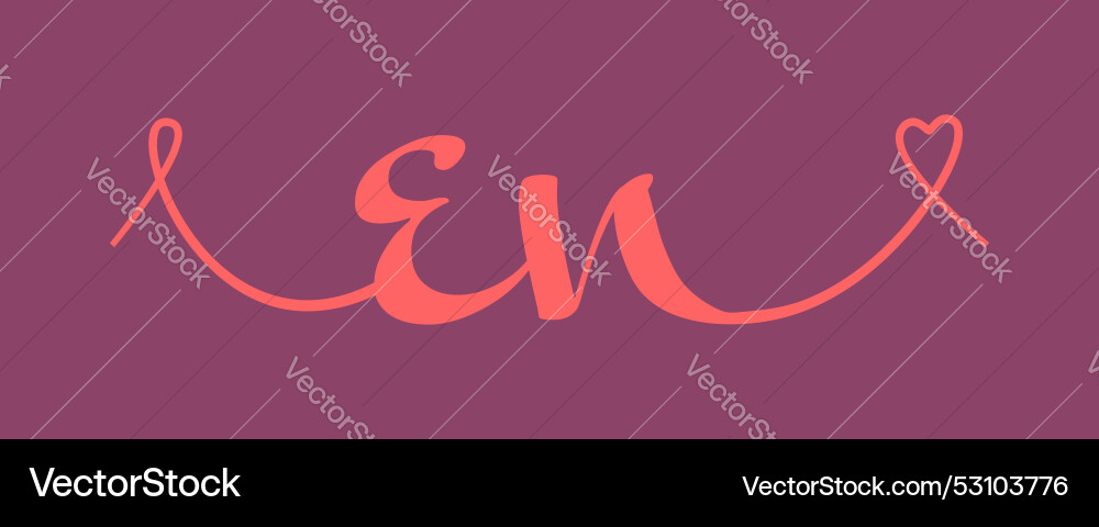 En initial wedding monogram calligraphy hand Vector Image