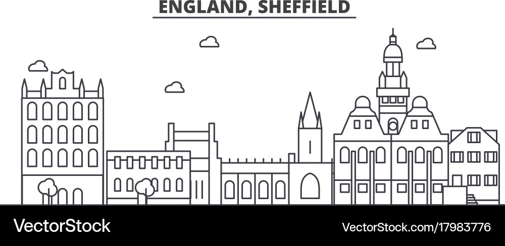 England sheffield architecture line skyline Vector Image
