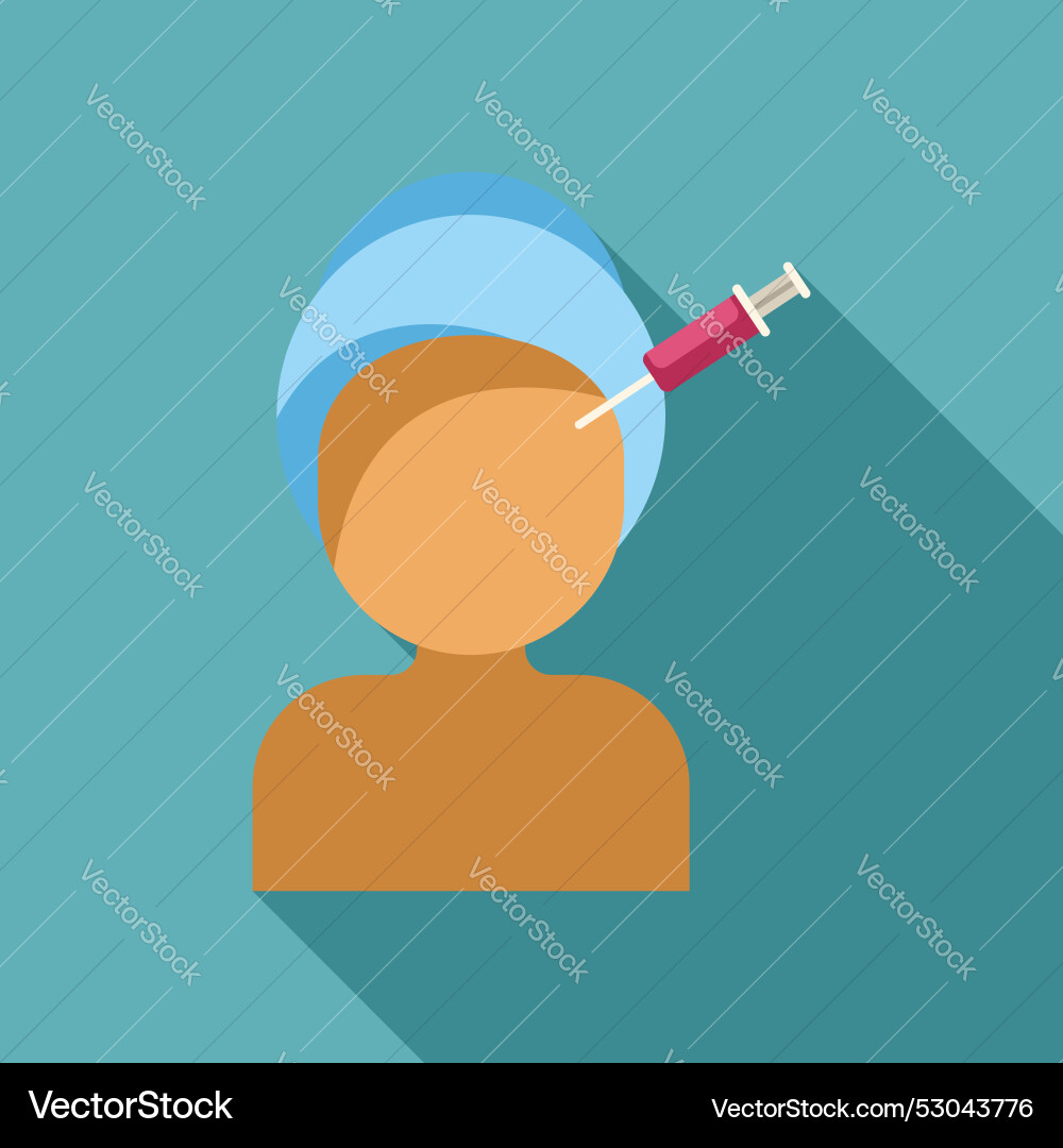 Patient receiving botulinum toxin injection Vector Image