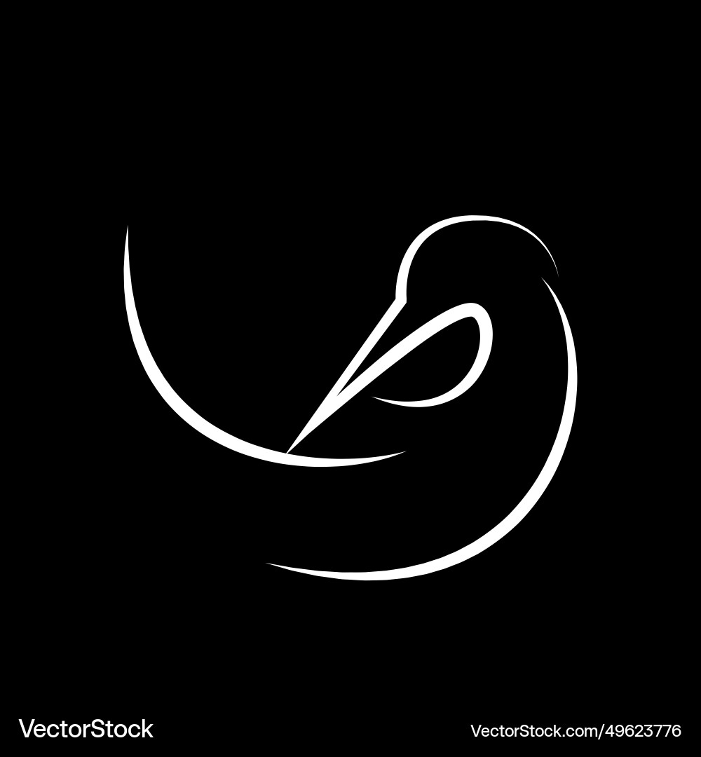 Stork minimal logo design image Royalty Free Vector Image