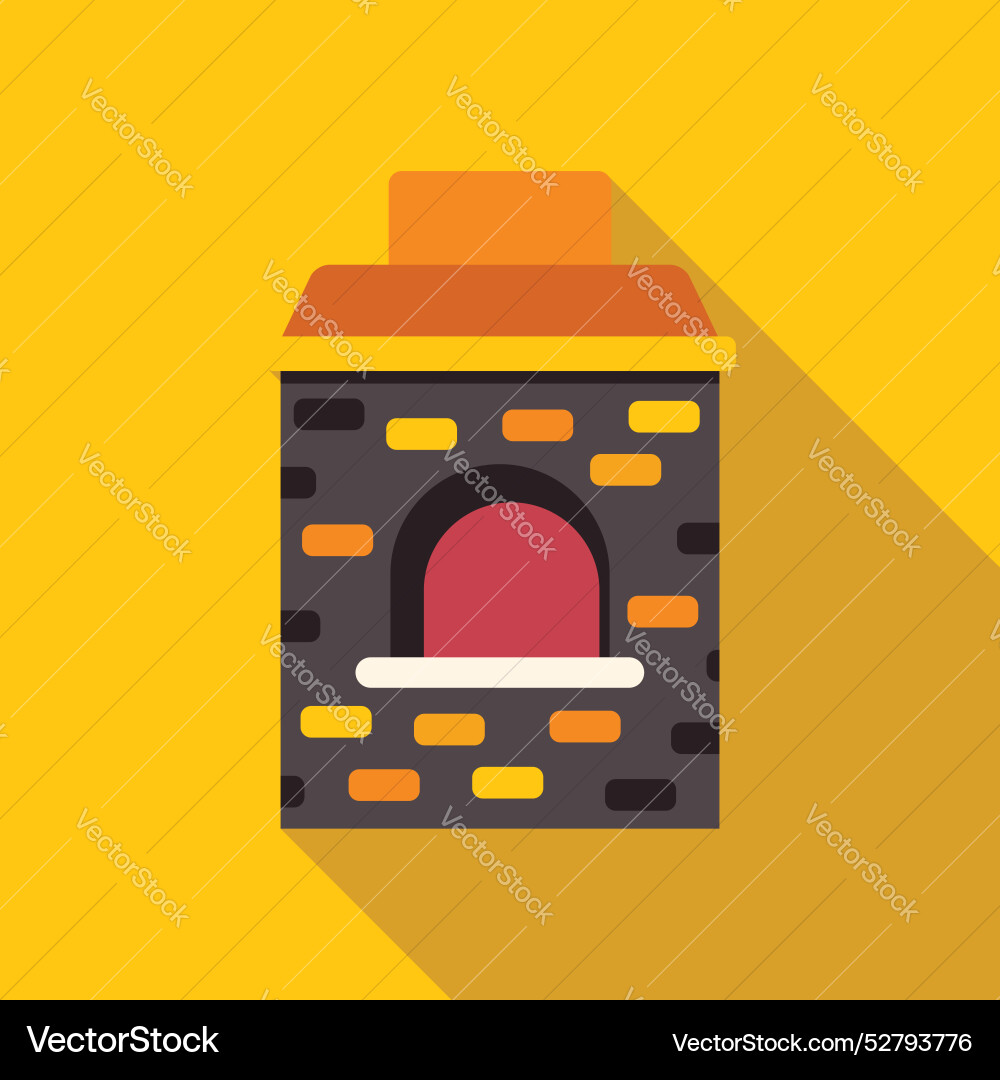 Traditional brick oven baking bread with long Vector Image
