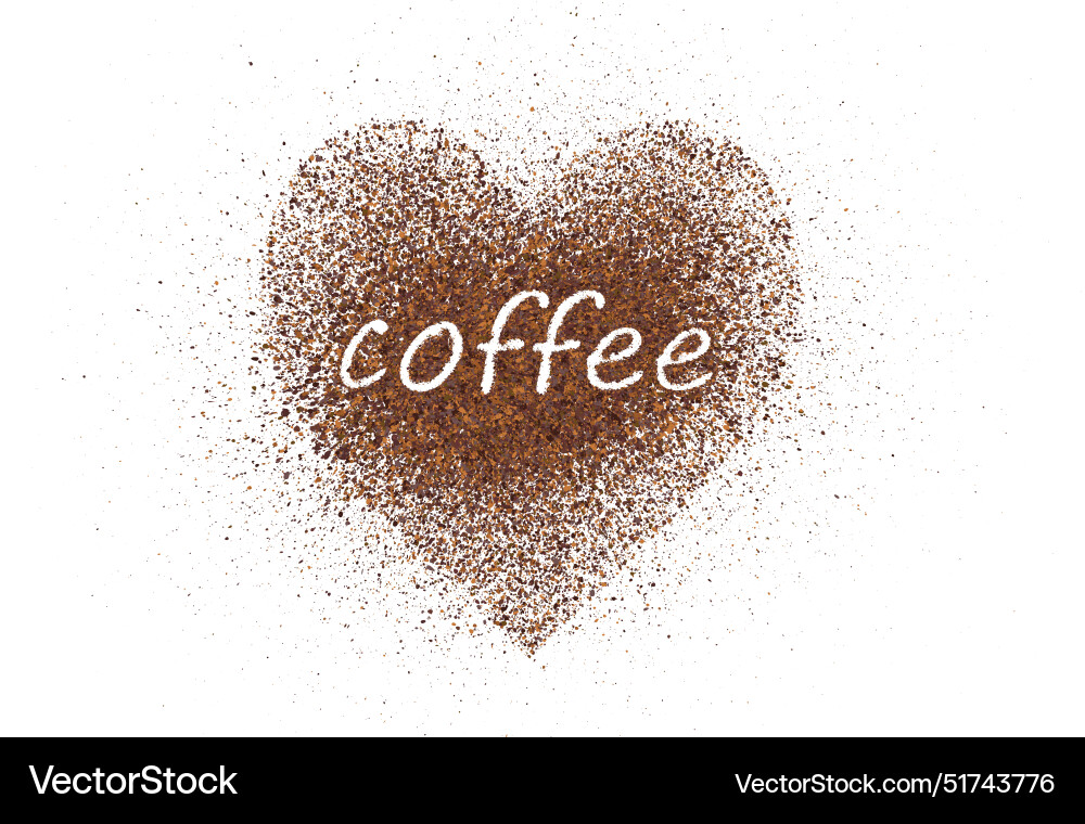 Word coffee is written with scattered powder Vector Image
