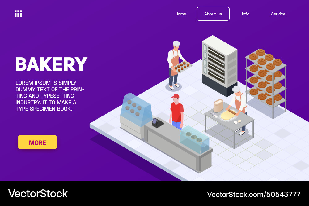 Bakery isometric concept Royalty Free Vector Image