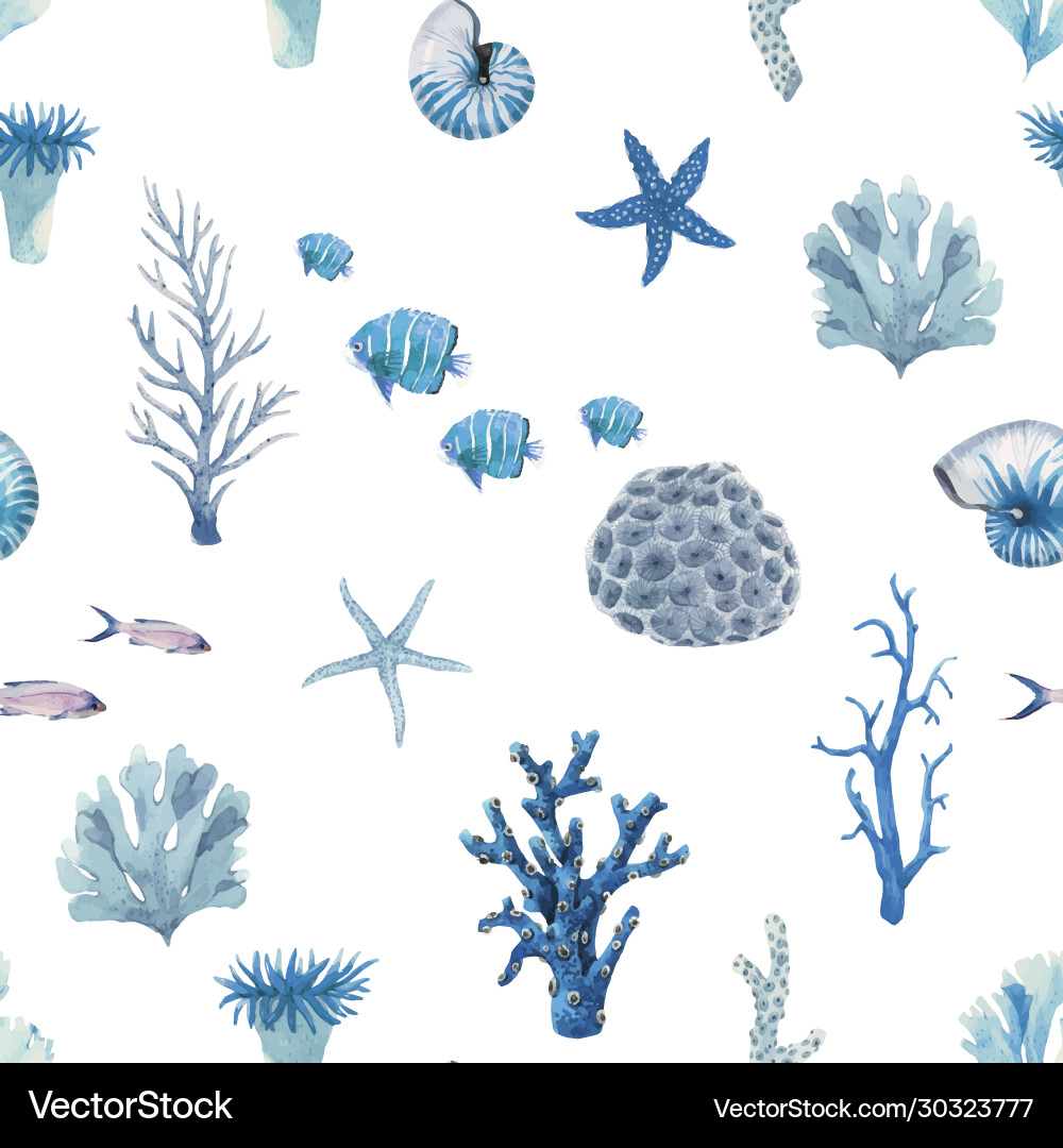 Beautiful seamless pattern with underwater Vector Image