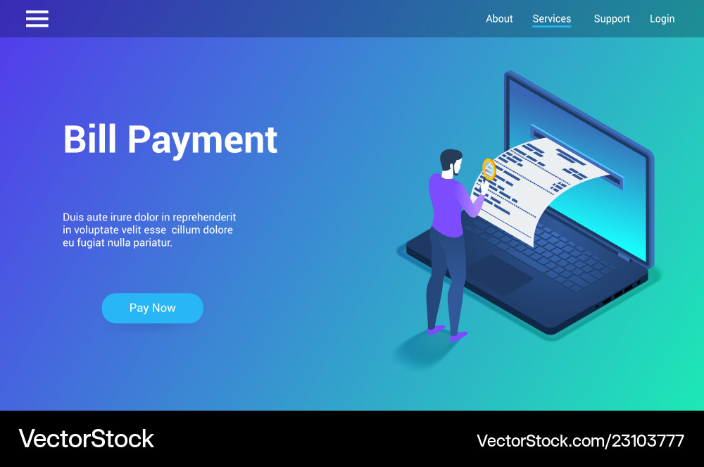 Bill payments theme template Royalty Free Vector Image