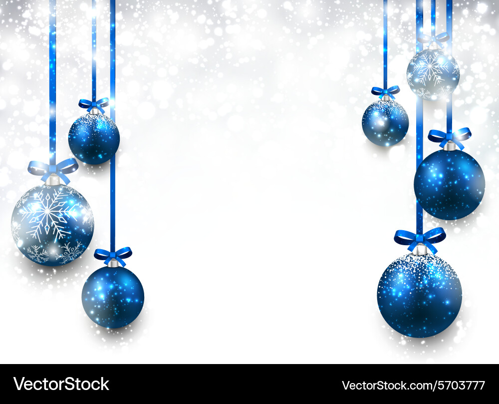 Blue Christmas Balls Background Royalty Free Vector Image