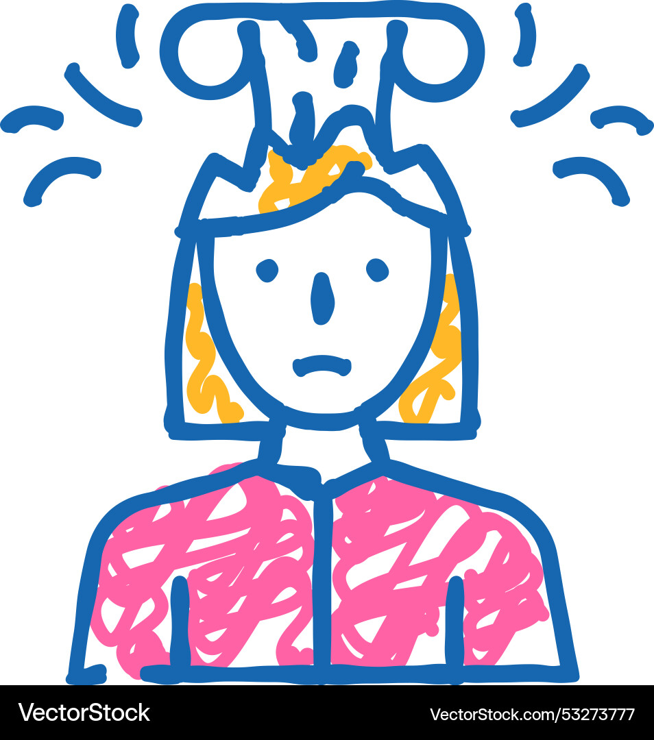 Brain explosion female icon doodle Royalty Free Vector Image