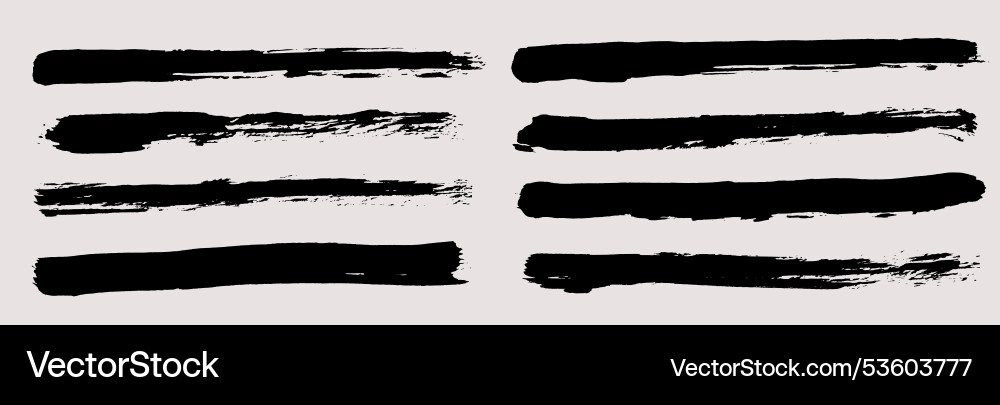 Brush strokes painted rectangles set Royalty Free Vector