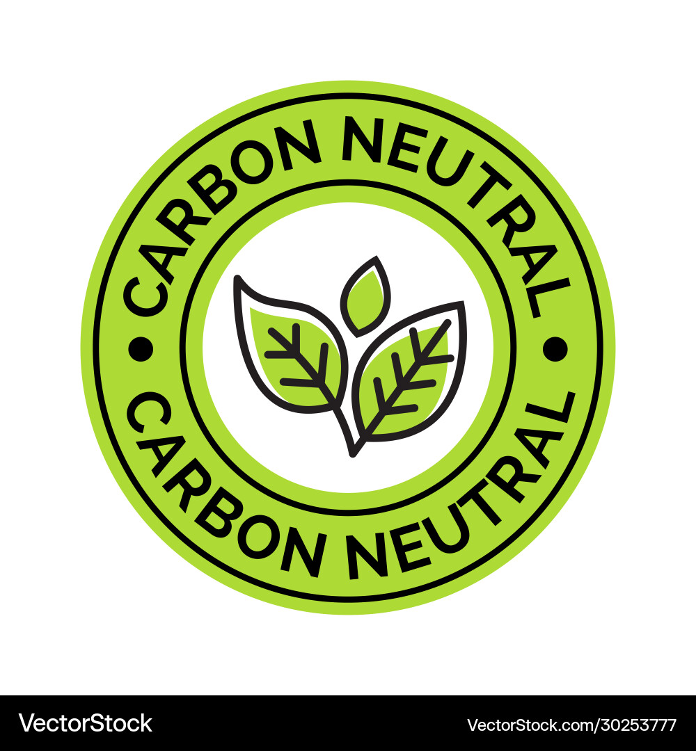Carbon Neutral Icon Set - Eco Energy Royalty Free Vector